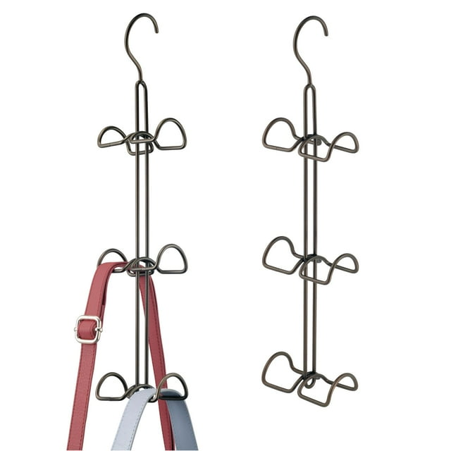 mDesign Metal Wire Over Closet Rod Hanging Handbag Organizer, 2 Pack ...