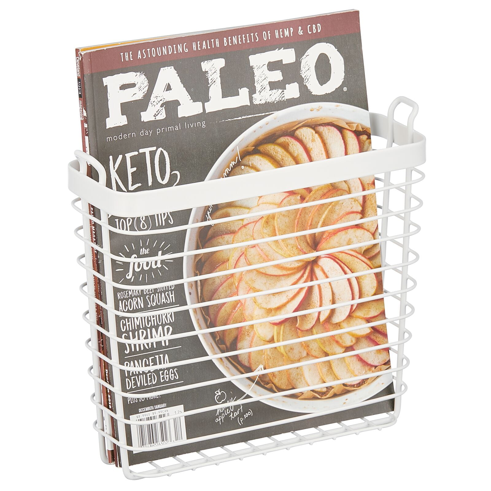 mDesign Metal Wire Wall Mount Magazine Holder, Storage Organizer Rack ...