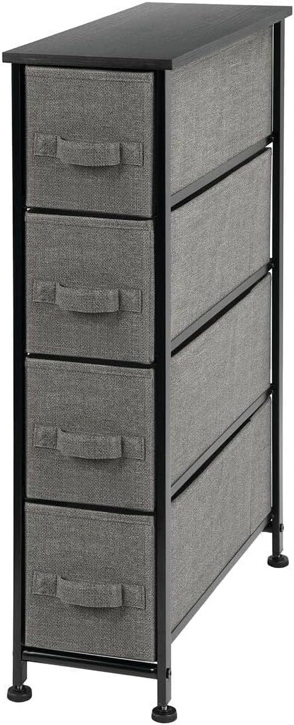 mDesign 4-Drawer Dresser Storage Stand, Slim & Lightweight - Charcoal ...