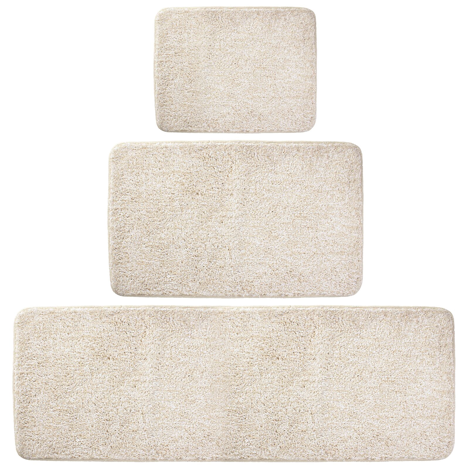 mDesign Washable Non-Slip Microfiber Bathroom Runner Accent Rug Set, 3 ...