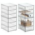 mDesign Plastic 3 Drawer Stackable Organizer for Bathroom Storage, 4 ...
