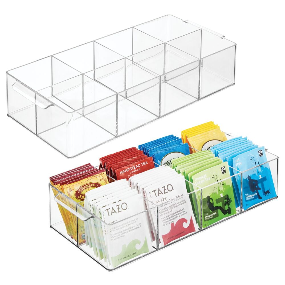 mDesign Plastic 8-Compartment Condiment Organizer/Holder - 2 Pack ...