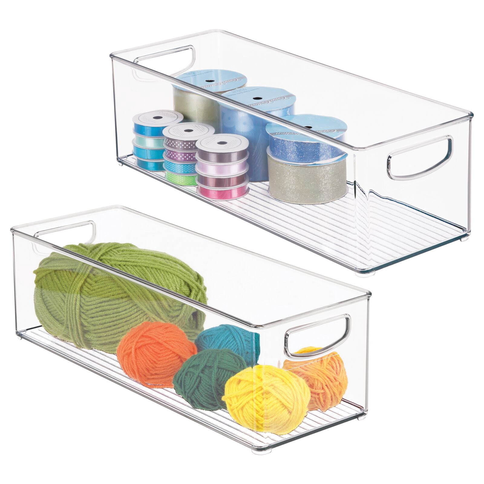 mDesign Stackable Organizing Bin with Handle, Plastic Arts and Crafts ...