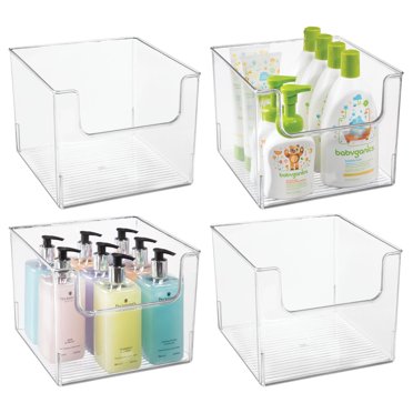 mDesign Plastic Deep Bathroom Storage Bin with Handles for Organizing ...