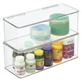 mDesign Plastic Bathroom Vanity Organizer Bin Box with Hinged Lid, 2 ...