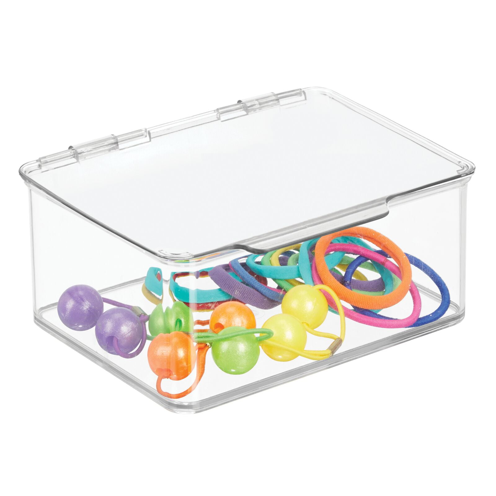 mDesign Plastic Cosmetic Vanity Storage Organizer Box with Hinged Lid ...