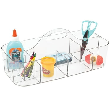 mDesign Plastic Sewing & Craft Storage Organizer Caddy Tote with Handle ...