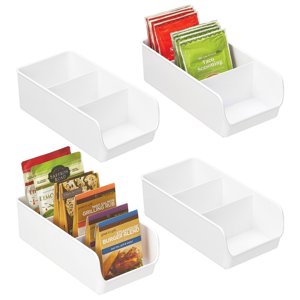 mDesign Plastic Food Storage Bin Organizer with 3 Compa | B2B Liquidation