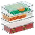 mDesign Plastic Home Office Storage Organizer Box with Hinged Lid, 4 ...