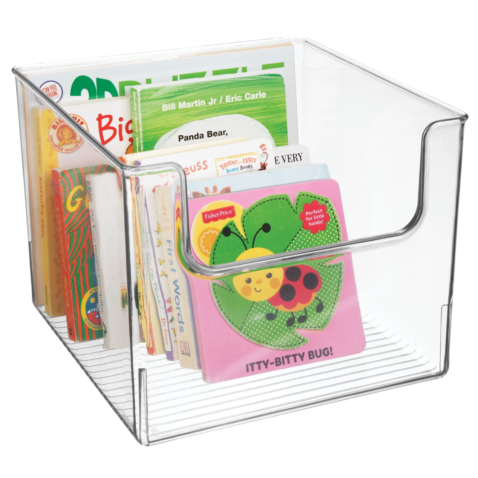 mDesign Plastic Household Storage Organizer Bins with Open Front, Clear ...