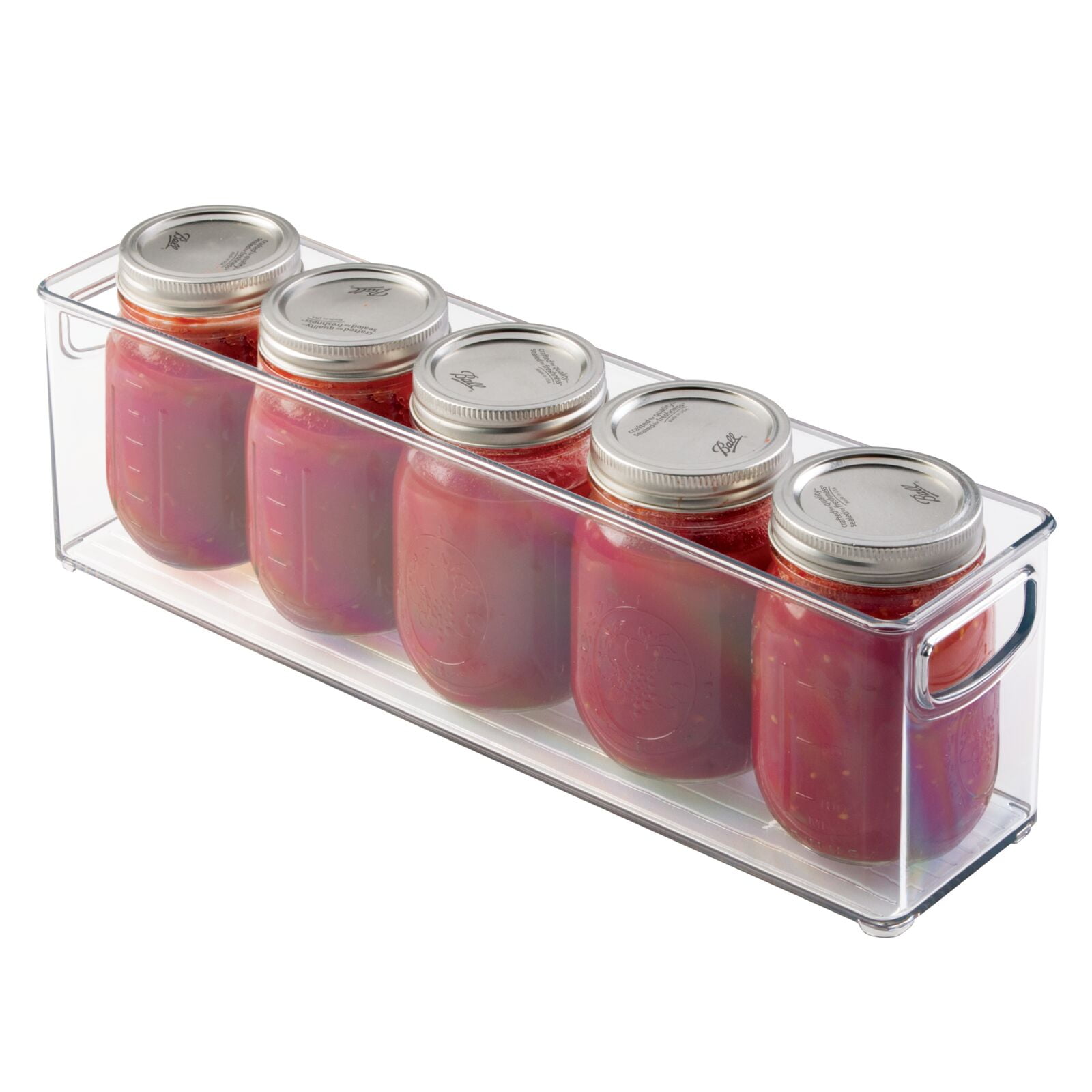 mDesign Plastic Kitchen Mason Jar Storage Organizer Bin Holder, Handles ...