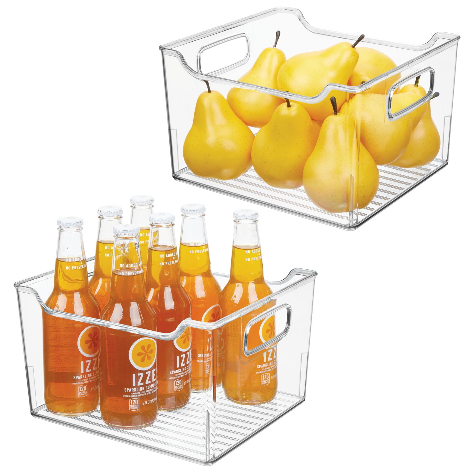 mDesign Kitchen Pantry Organizer - Plastic Food Storage Containers with ...
