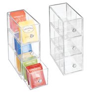 EZOWare 4pc Small Lidded Gray Plastic Knit Baskets, Stackable Household ...