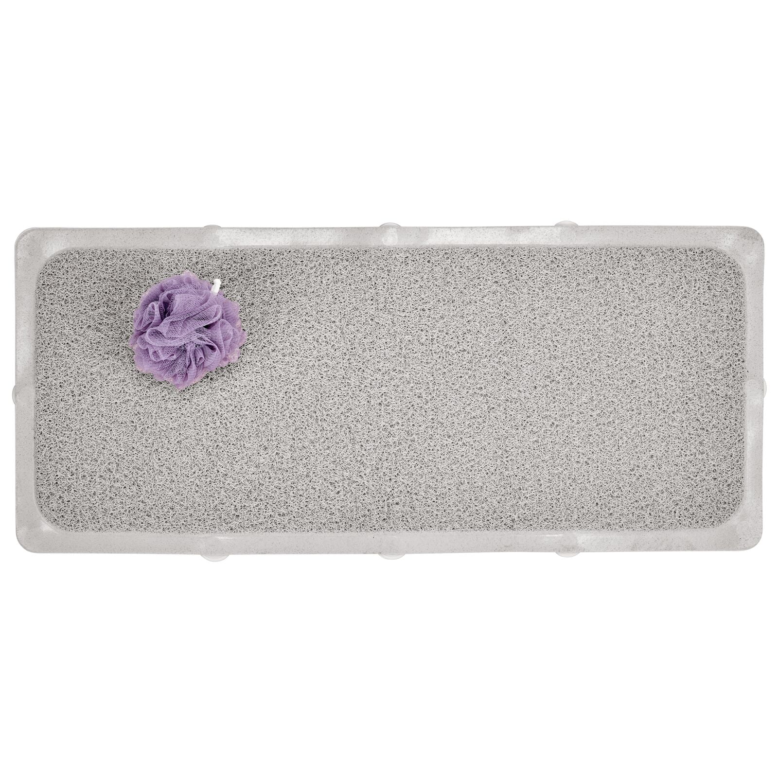 mDesign Plastic Loofah Cushioned Suction Bath Mat for Shower or Tub ...