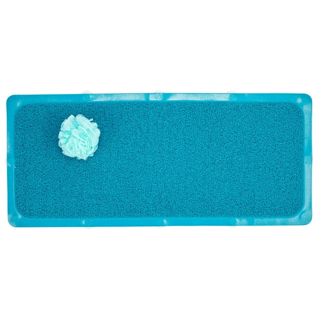 mDesign Plastic Loofah Cushioned Suction Bath Mat for Shower or Tub ...