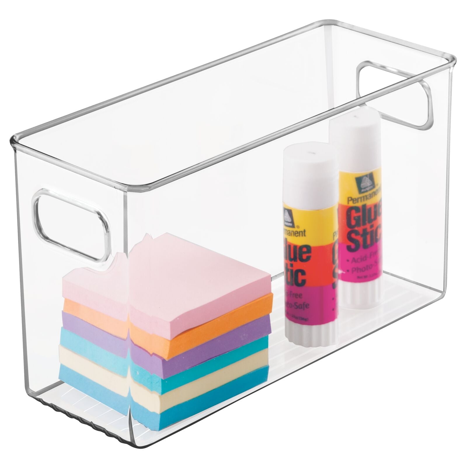 mDesign Plastic Office Supply Organizer Storage Bins with Handles ...