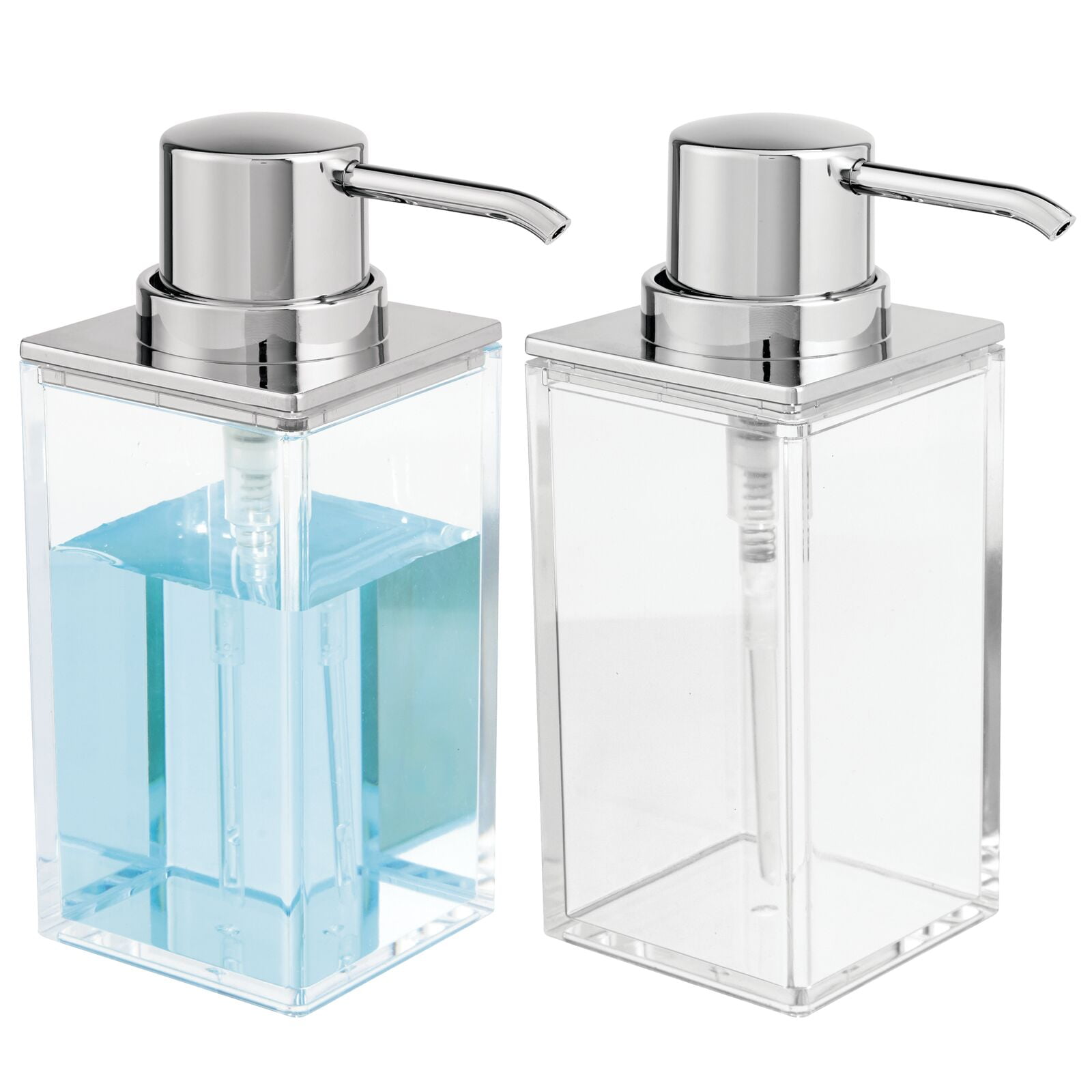 mDesign Plastic Refillable Soap Dispenser Pump Bottle - 2 Pack ...