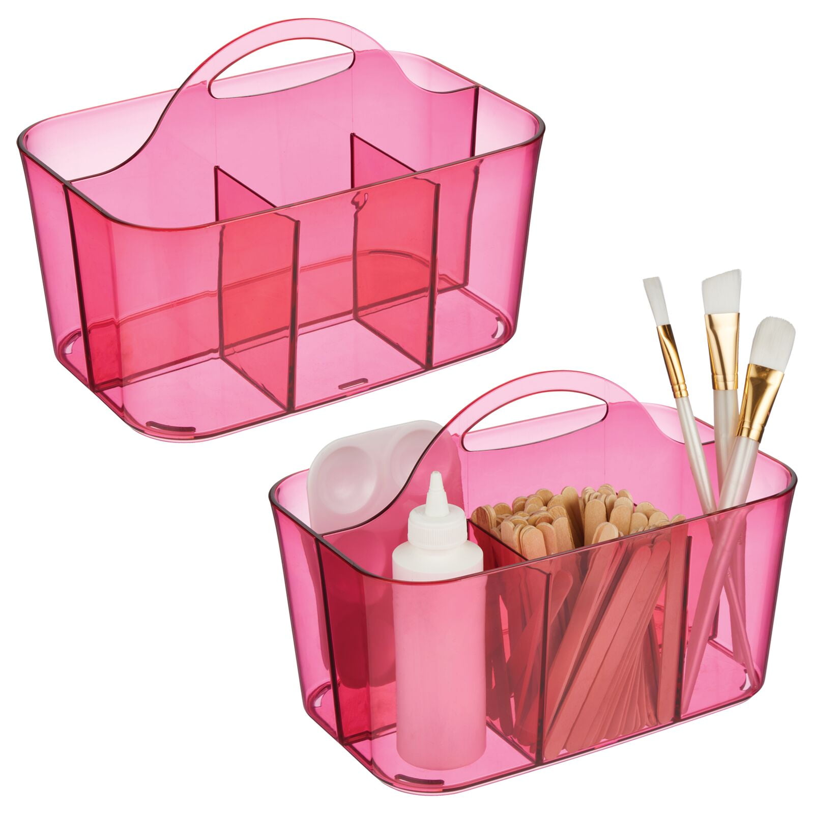 mDesign Plastic Sewing/Craft Storage Organizer Caddy Tote Bin, 2 Pack ...