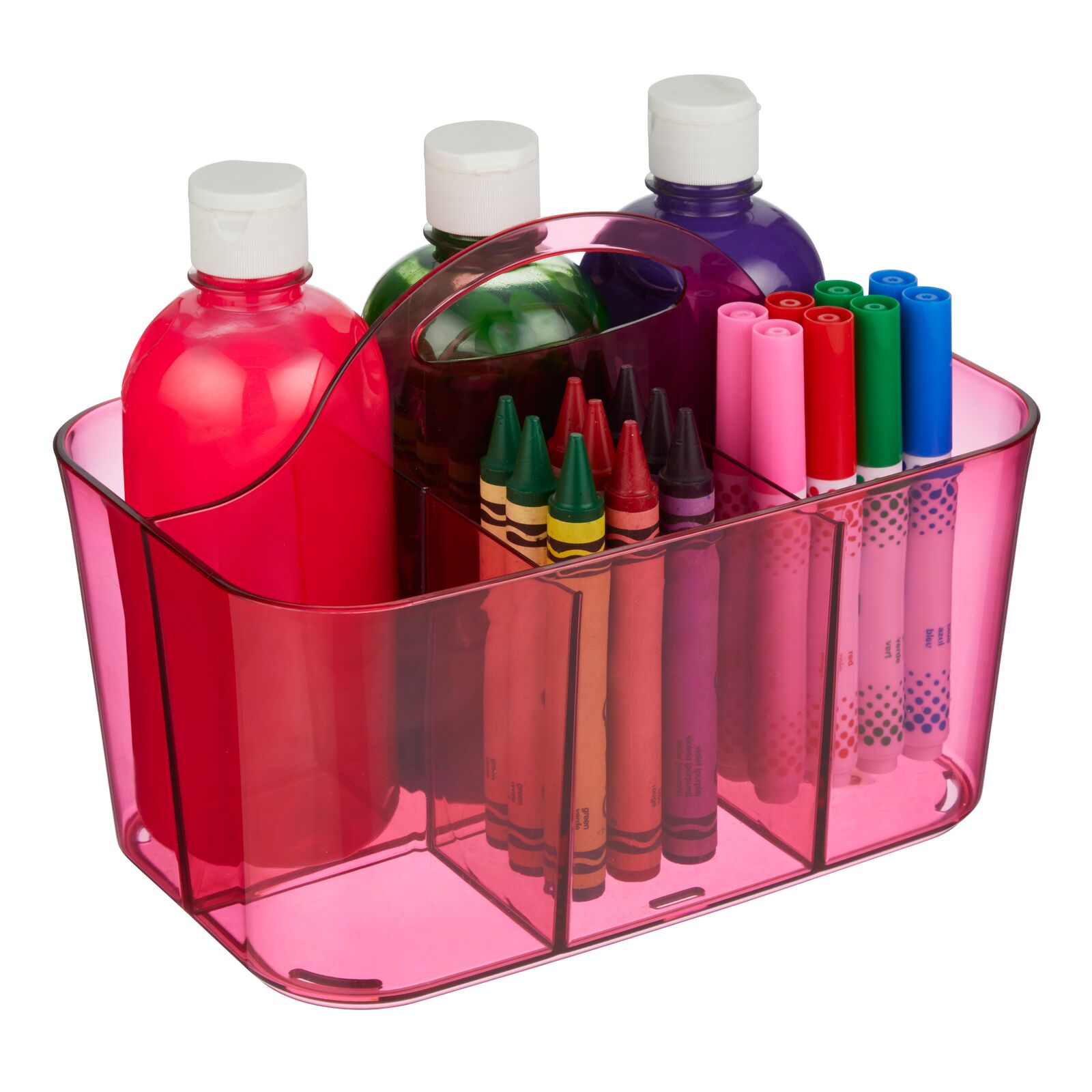 mDesign Plastic Sewing & Craft Storage Organizer Caddy Tote Bin - Pink ...