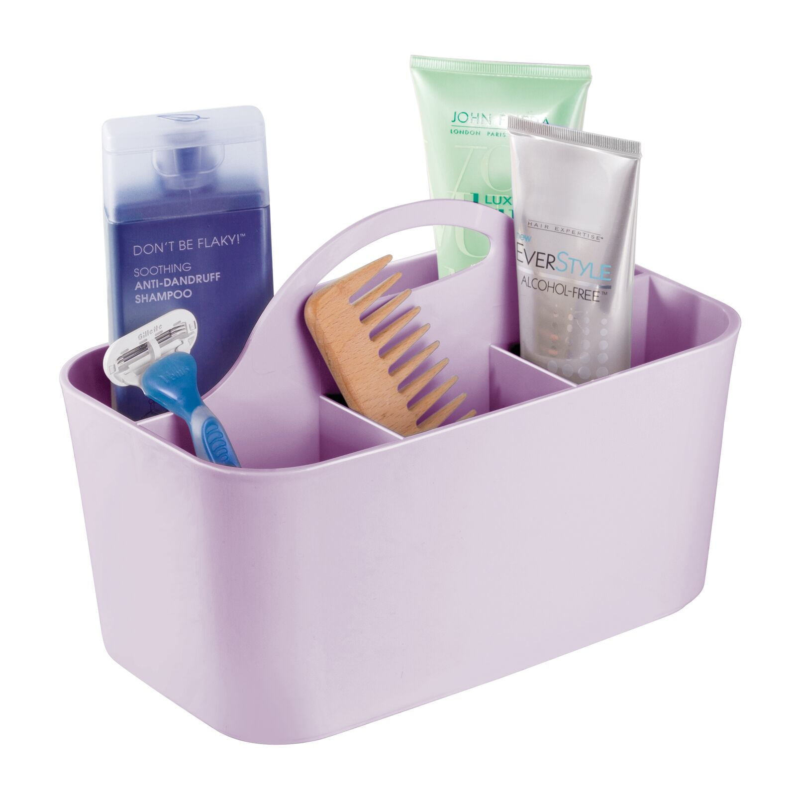 mDesign Plastic Shower Caddy Storage Organizer Basket with Handle ...