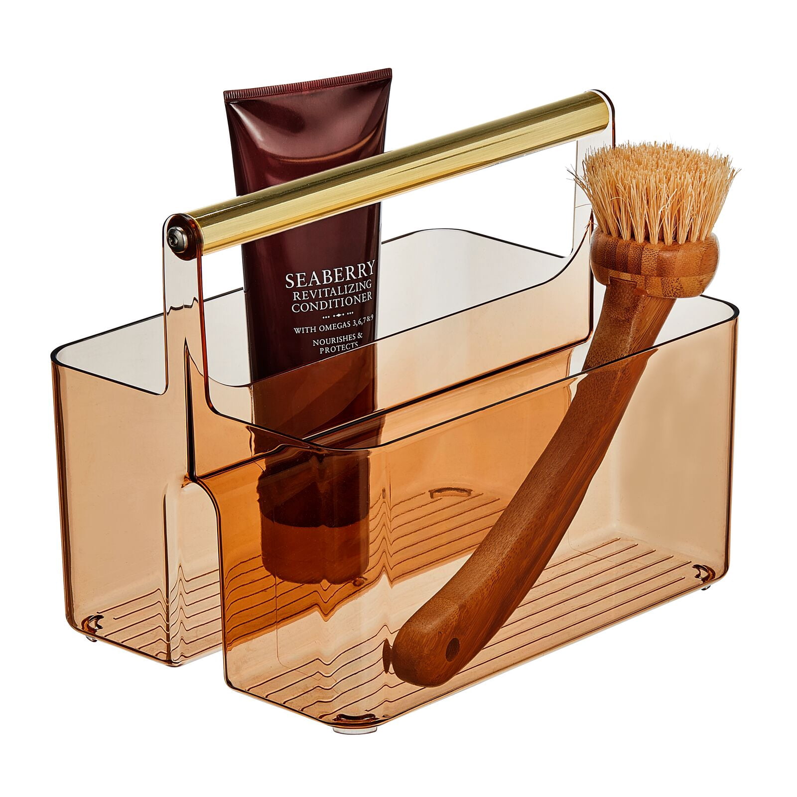 mDesign Plastic Shower Caddy Storage Organizer Utility Tote, Lt Brown ...