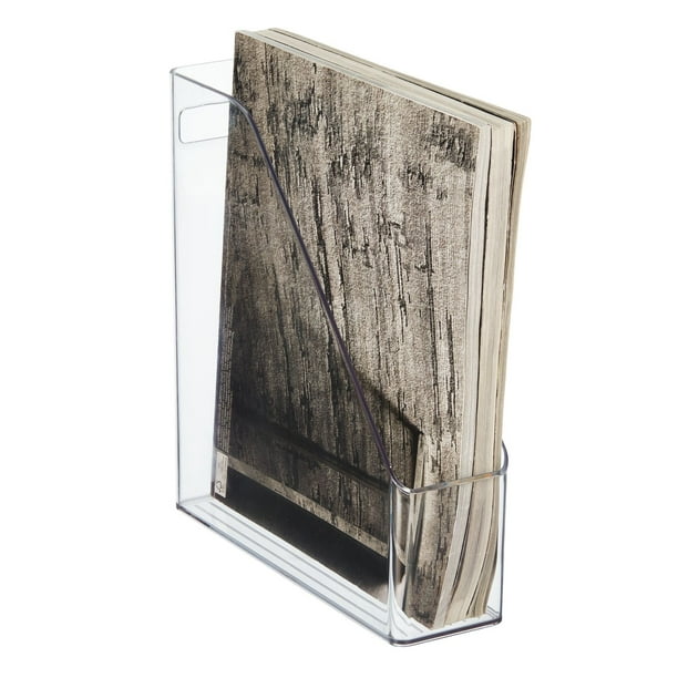 mDesign Plastic Slim Vertical File Folder Storage Organizer Bin ...