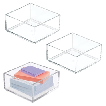 deflecto Desk Cube, with Four Drawers, Clear Plastic, 6 x 7-1/8 x 6 ...