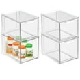 mDesign Plastic Stackable Bathroom Storage Organizer with Drawer, 4 ...