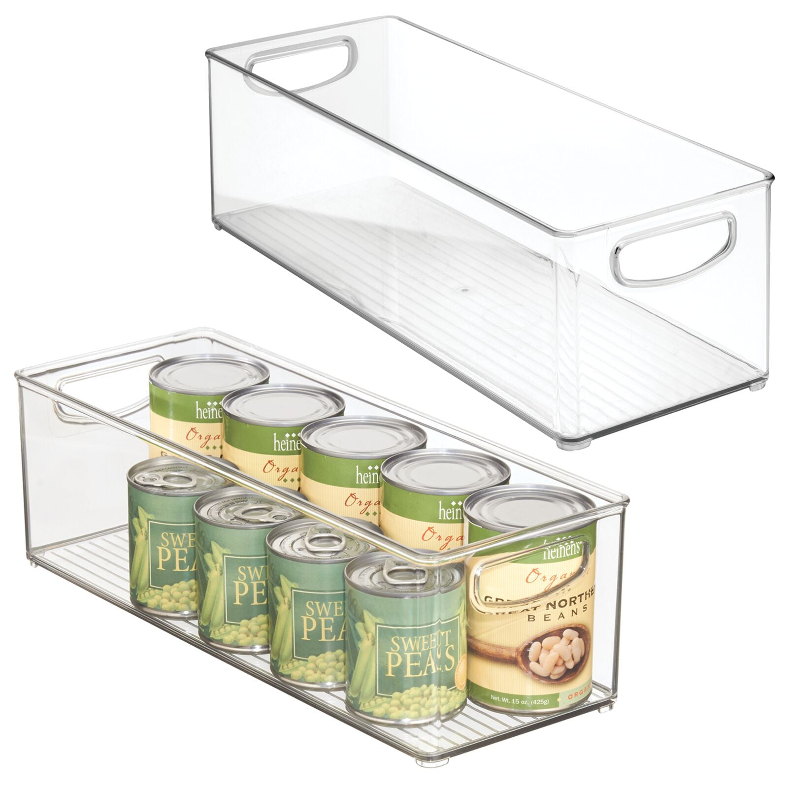 mDesign Stackable Kitchen Organizer Storage Bin, 2 Pack, Clear, Durable ...