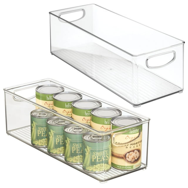 mDesign Stackable Kitchen Organizer Storage Bin, 2 Pack, Clear, Durable ...