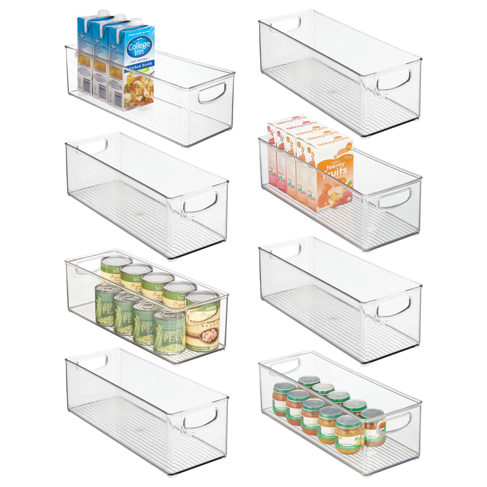 mDesign Plastic Stackable Kitchen Organizer Storage Bin - 8 Pack ...
