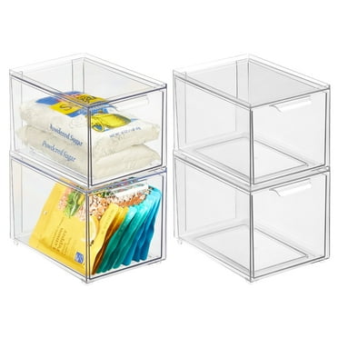 mDesign Plastic 3 Drawer Stackable Organizer for Bathroom Storage, 4 ...