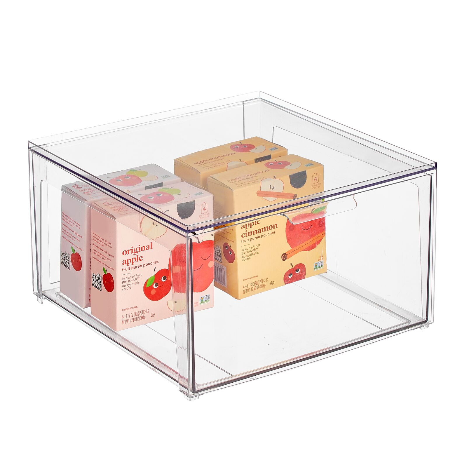 Mdesign Plastic Stackable Kitchen Storage Organizer Front Pull Drawer