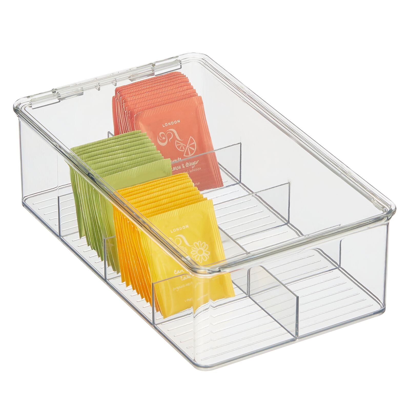 mDesign Plastic Stackable Tea Bag Storage Bin Organizer Box Holder ...
