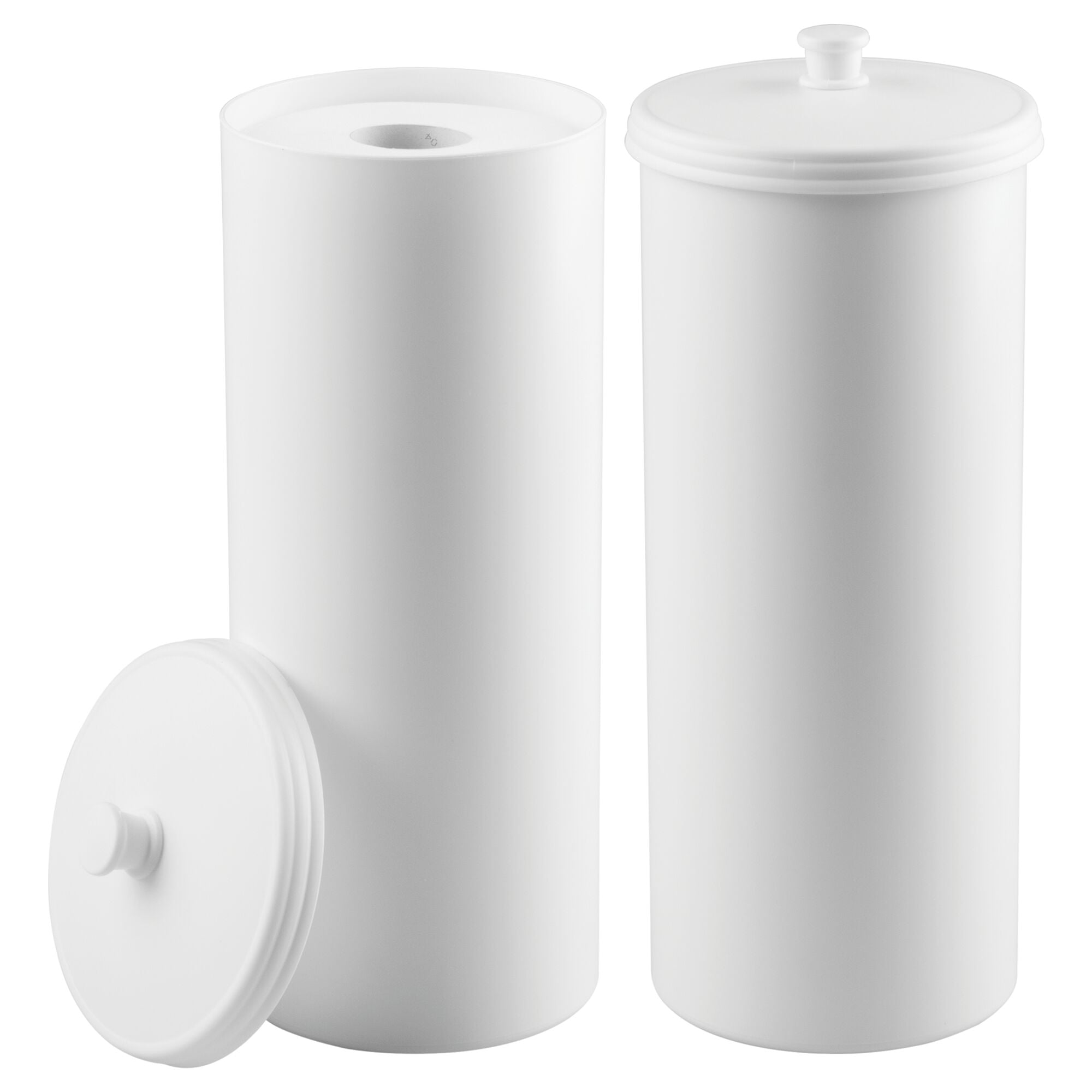 mDesign Plastic Toilet Paper 3-Roll Storage Organizer with Cover, 2 ...