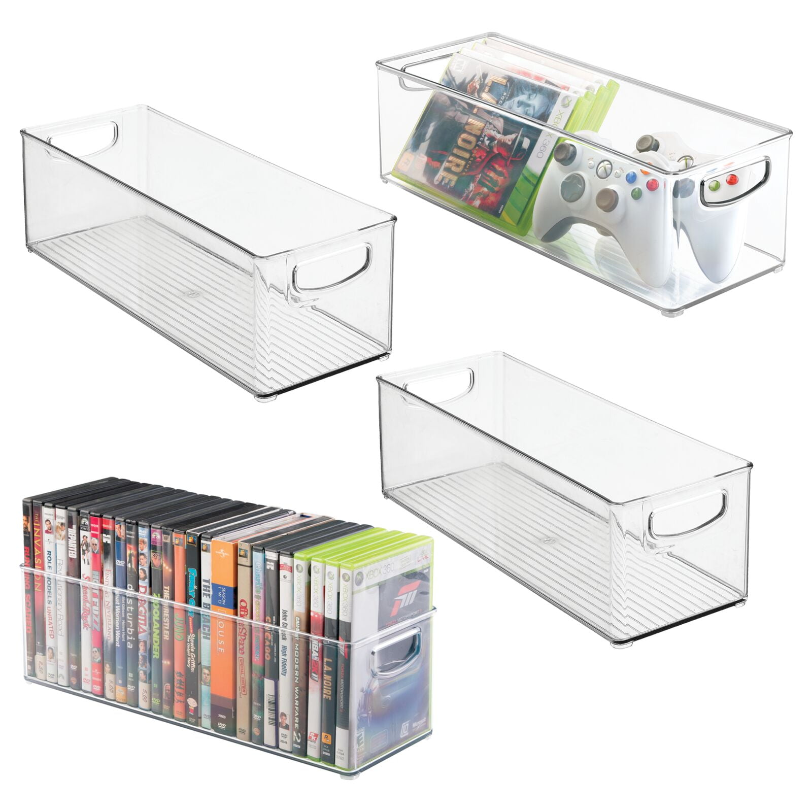 mDesign Plastic Video Game and DVD Storage Home Organizer - 4 Pack ...