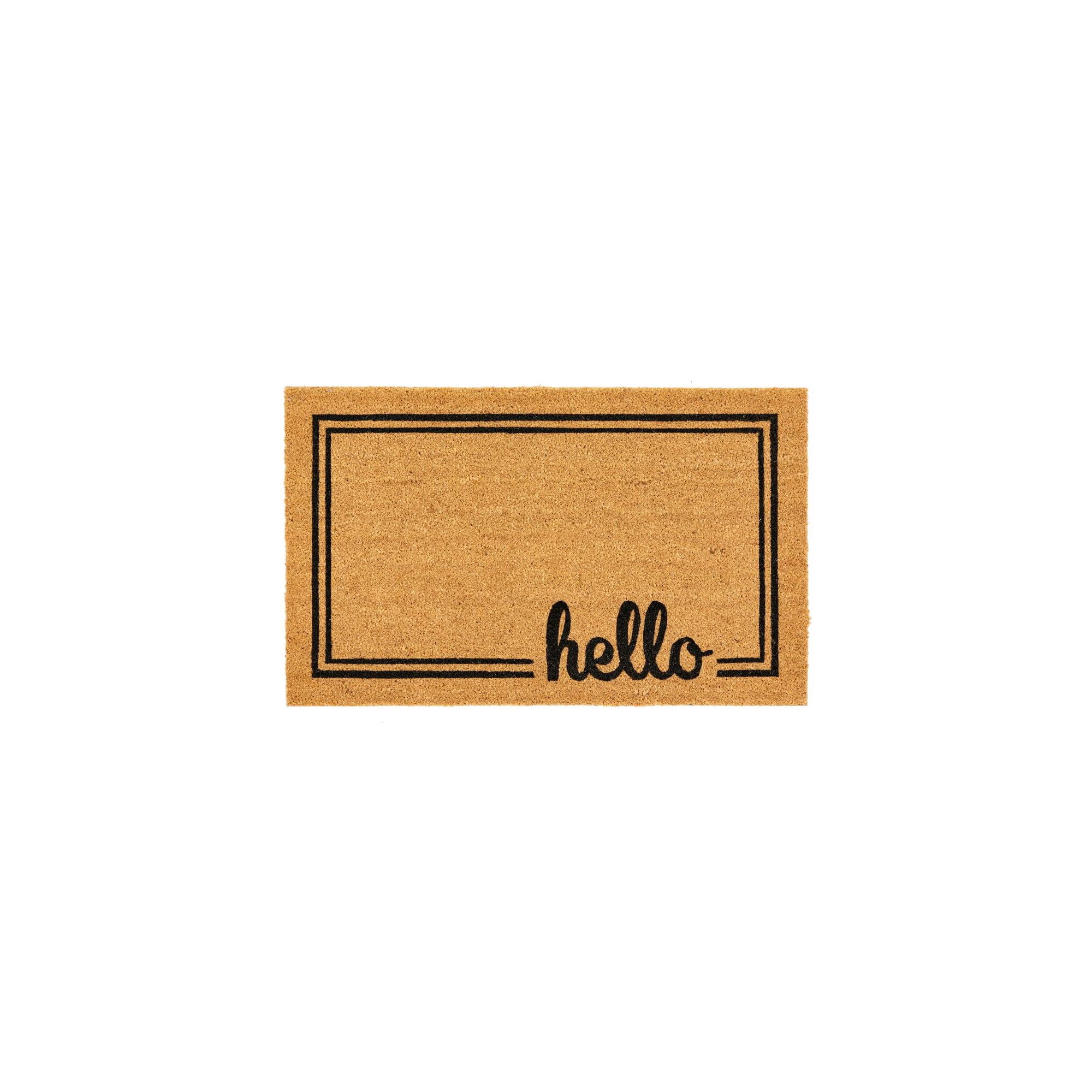 mDesign Rectangular Coir and Rubber Entryway Welcome Doormat with ...
