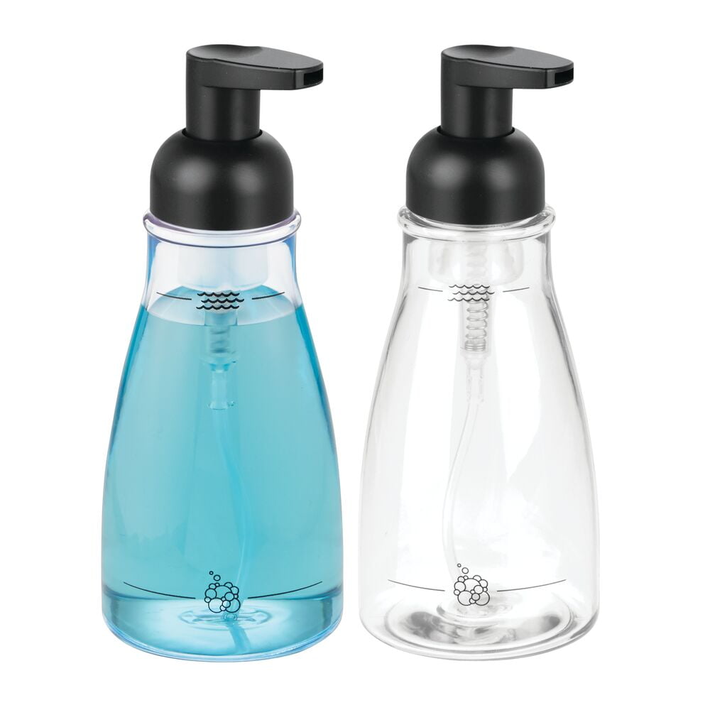 mDesign Round Refillable Foaming Hand Soap Dispenser Pump, 2 Pack ...