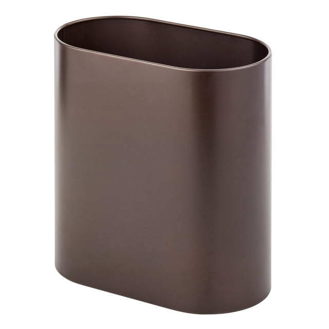 mDesign Slim Pill Shaped Metal 1.98 Gallon Trash Wastebasket/Recycle ...