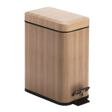 mDesign Metal Steel 60-Liter Large Dual Compartment Step Trash Can ...