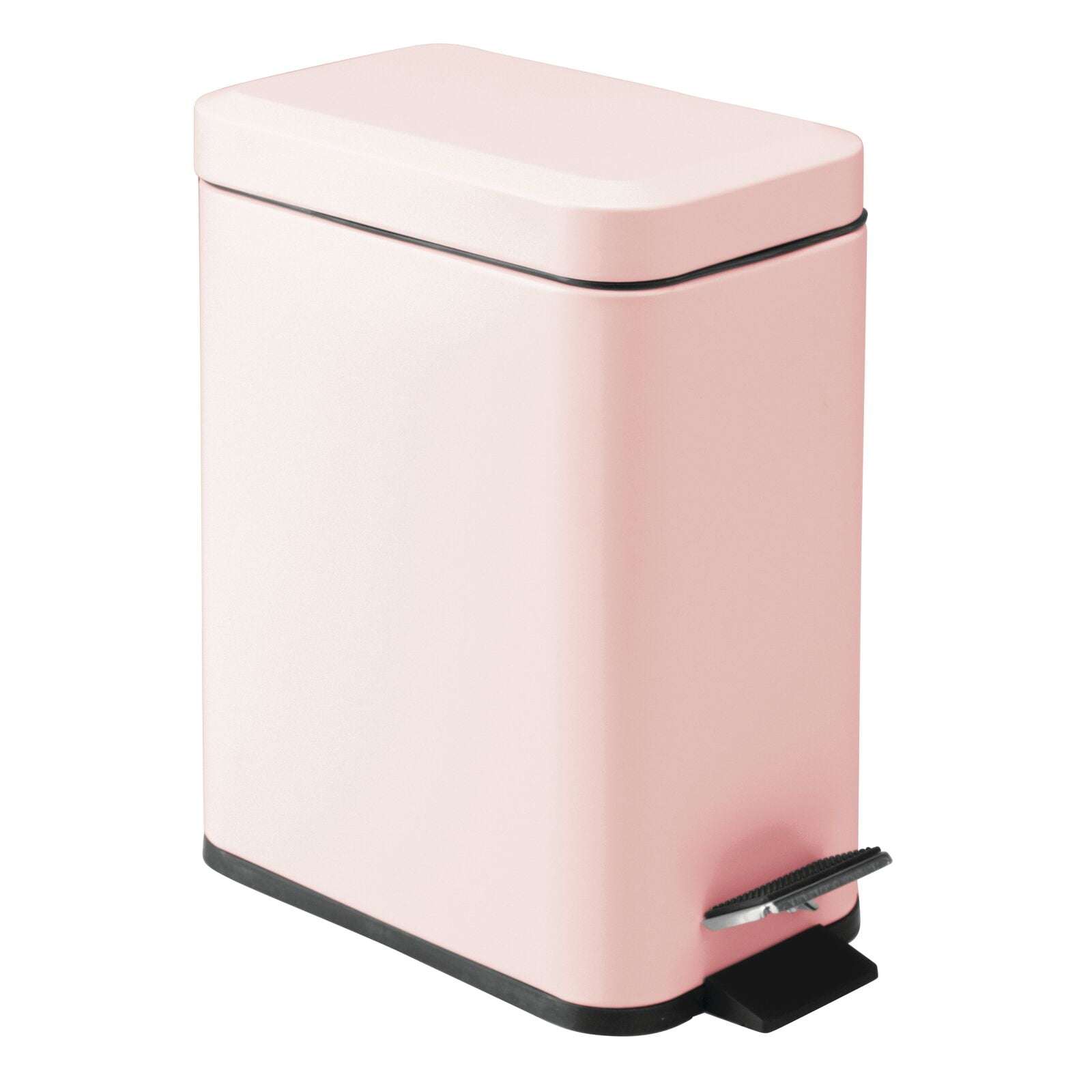 mDesign Small 1.3 Gallon Kitchen Trash Can, Push Open Lid, Space-Saving ...