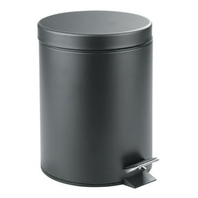 mDesign Small Steel 2.8 Gallon Round Trash Wastebasket Garbage Bin ...