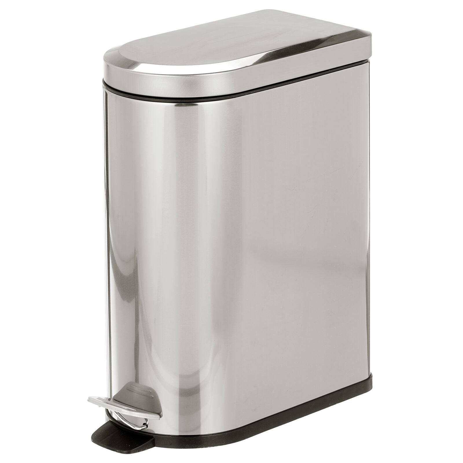 mDesign Small 2.6 Gallon Steel Metal Step Trash Can for Bathroom ...