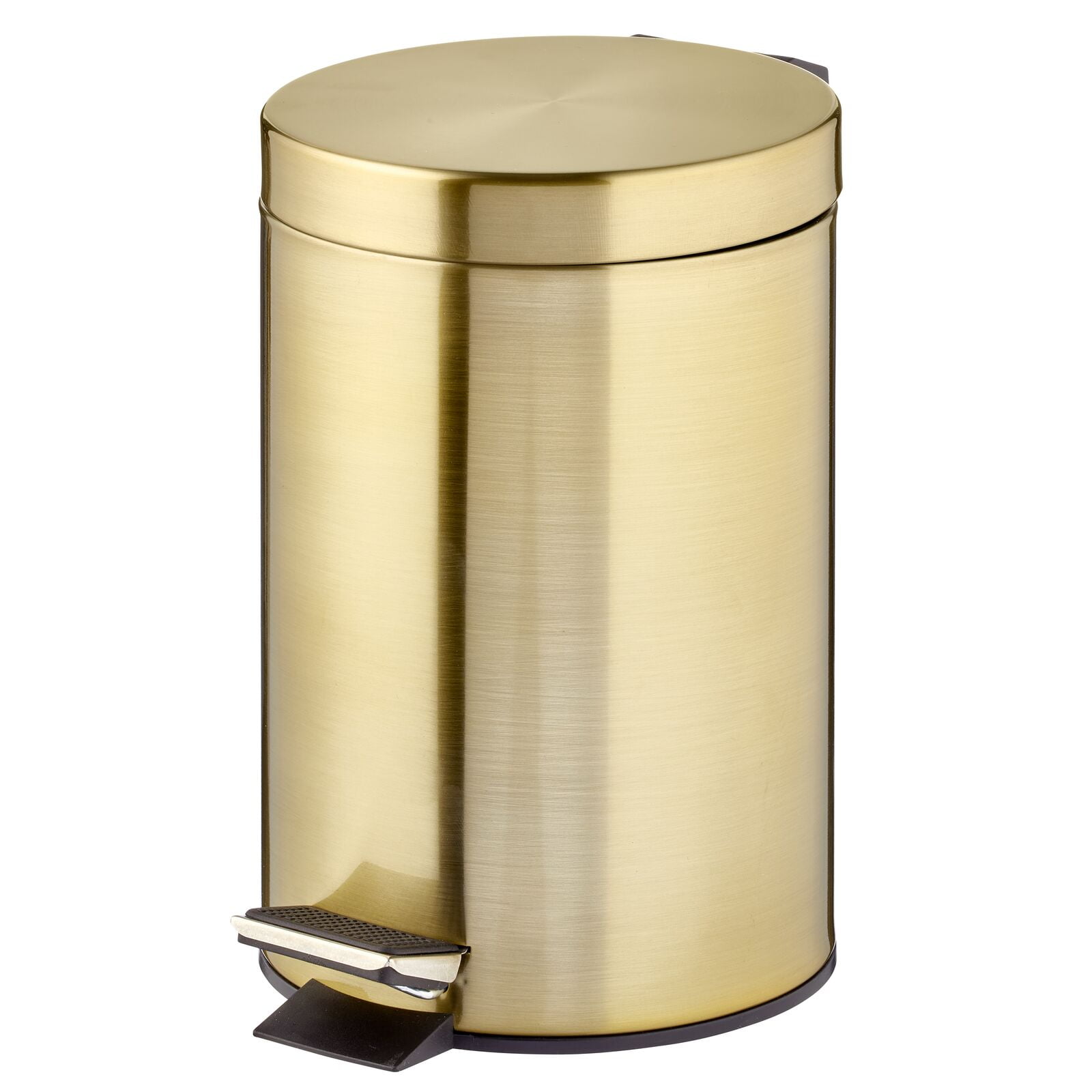 MDesign Small 3 Liter Round Metal Step Trash Can Liner Handle Soft mdesign-small-3-liter-round-metal-step-trash-can-liner-handle-soft