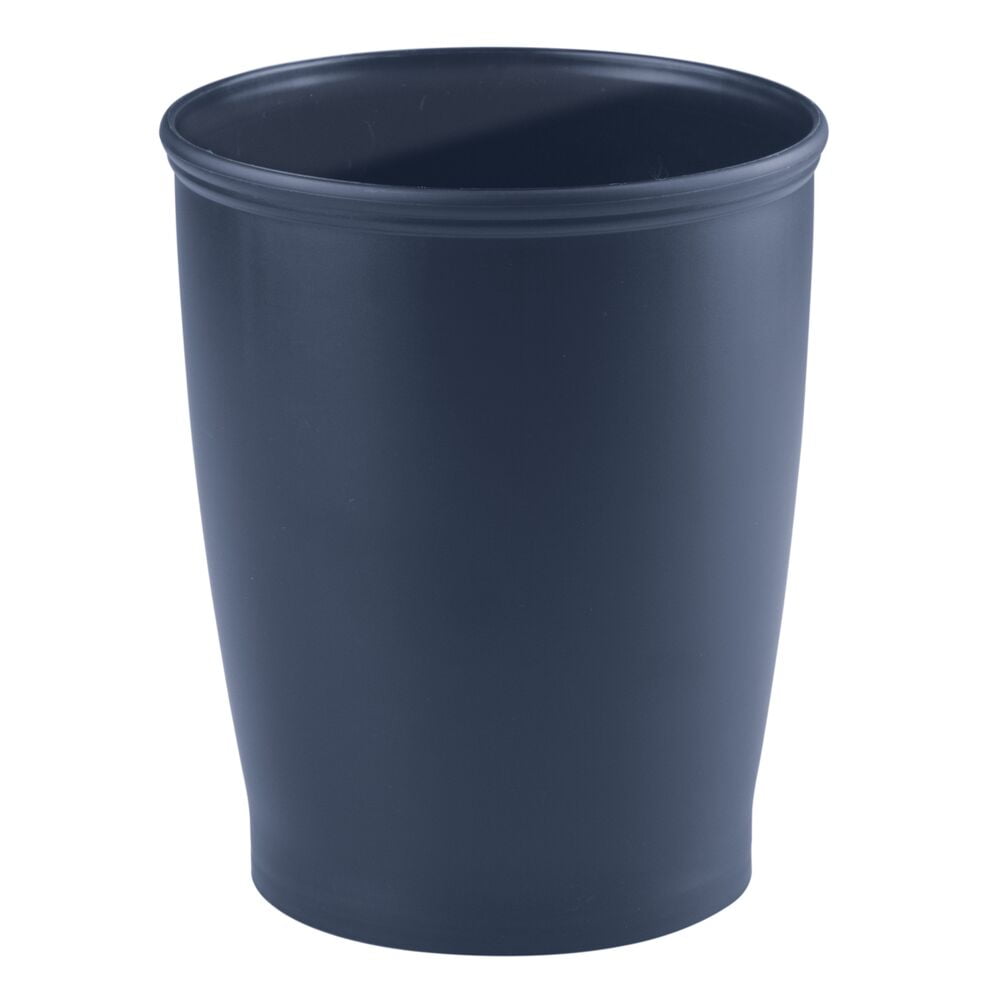 mDesign 1.6 Gallon Small Plastic Bathroom Trash Can - Navy Blue ...