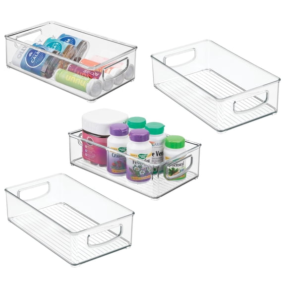 mDesign Stackable Bath Storage Organizer Bins, Small Plastic Container ...