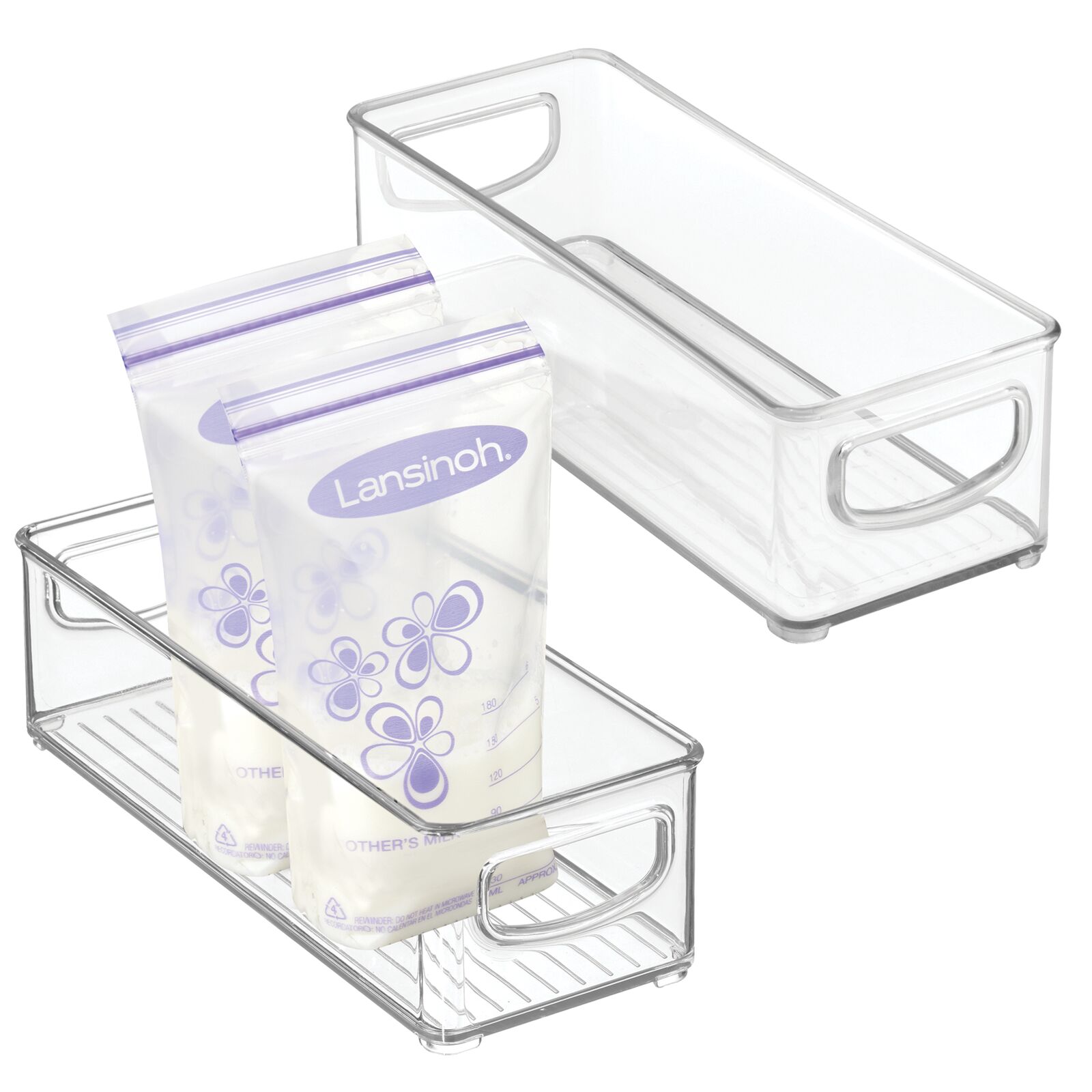 mDesign Small Plastic Baby Nursery Storage Organizer Bin with Handles ...