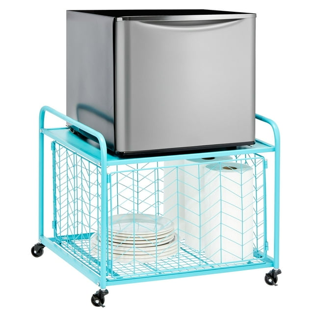 mDesign Small Portable Mini Fridge Storage Cart with Wheels/Handles ...