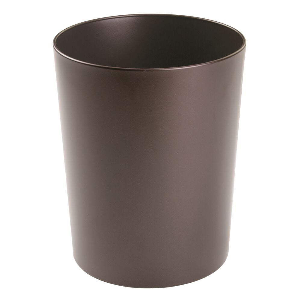mDesign Small Round Metal 1.7 Gallon Trash Wastebasket/Recycling Can ...