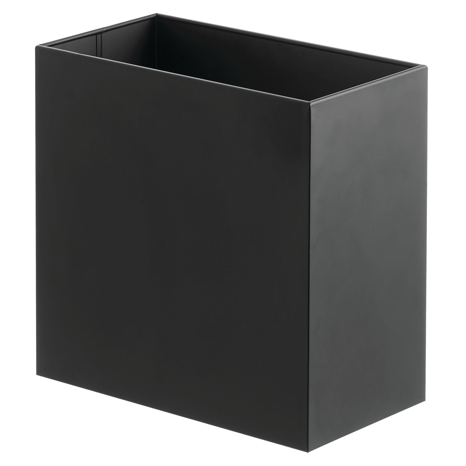 mDesign Small Steel Rectangular 2.4 Gallon Trash Can, Bathroom ...